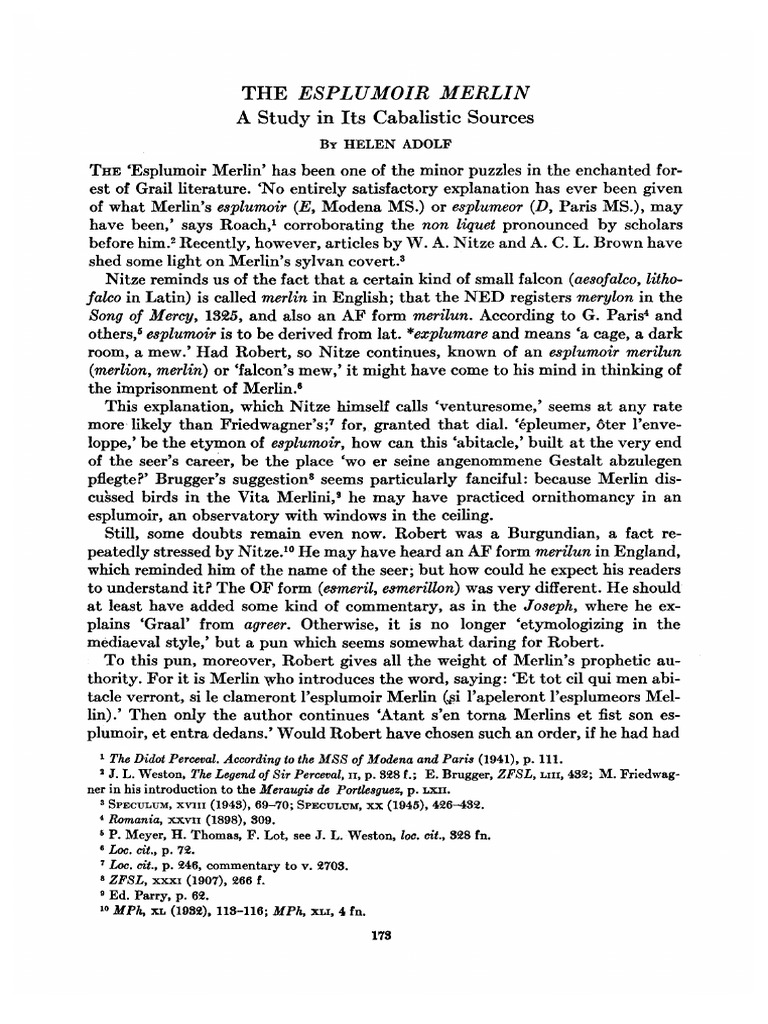 Medieval Mysteries of Merlin | PDF | Zohar | Merlin