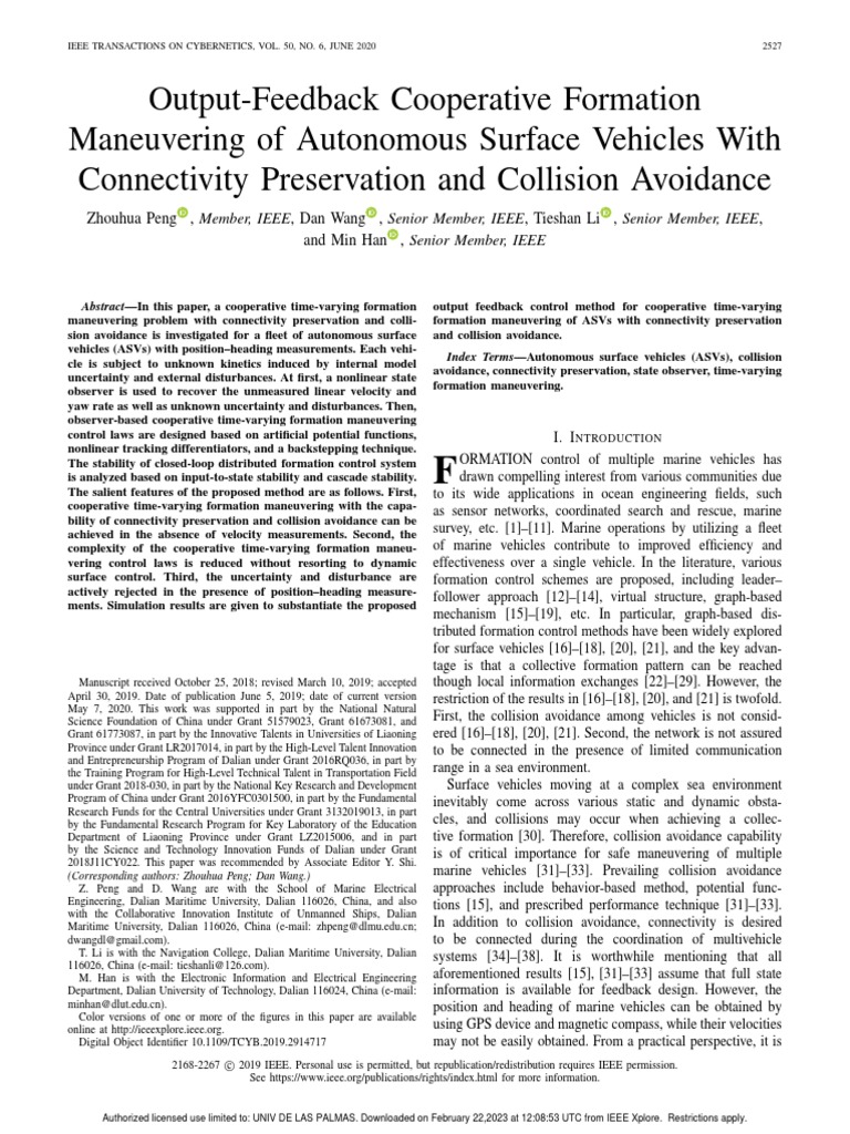 Output-Feedback Cooperative Formation Maneuvering of Autonomous Surface Vehicles With ...