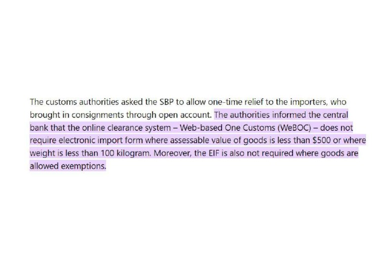 Eif Not Required On Less Than 100 KG Shipment | PDF