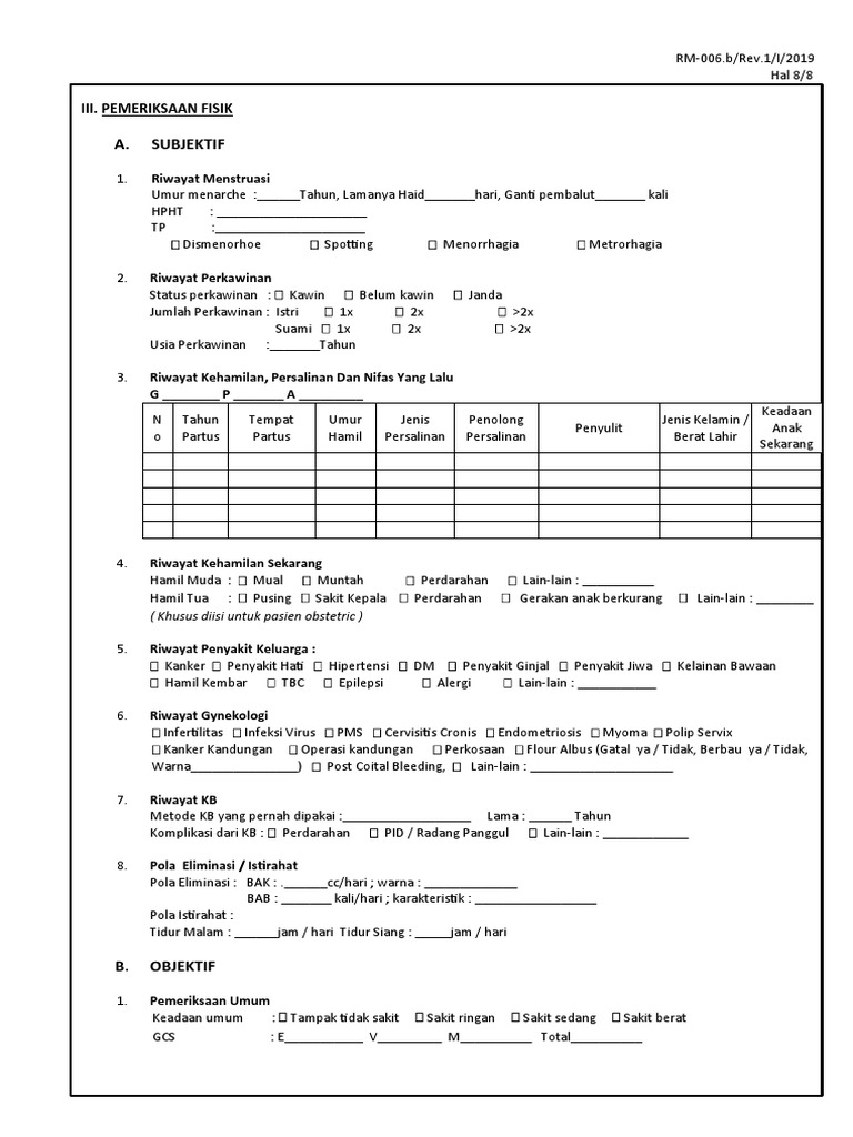 RM-006.b Asesmen Awal Keb Obgyn IGD Hal 2 | PDF