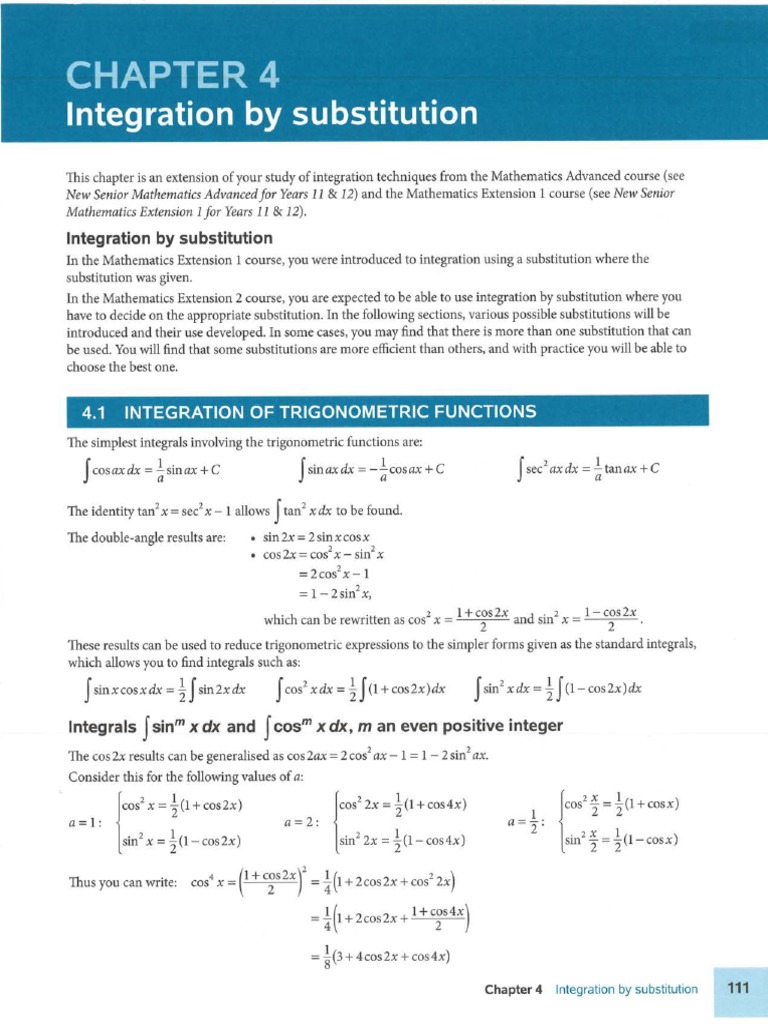 Integration Mathematics Year 12 | PDF