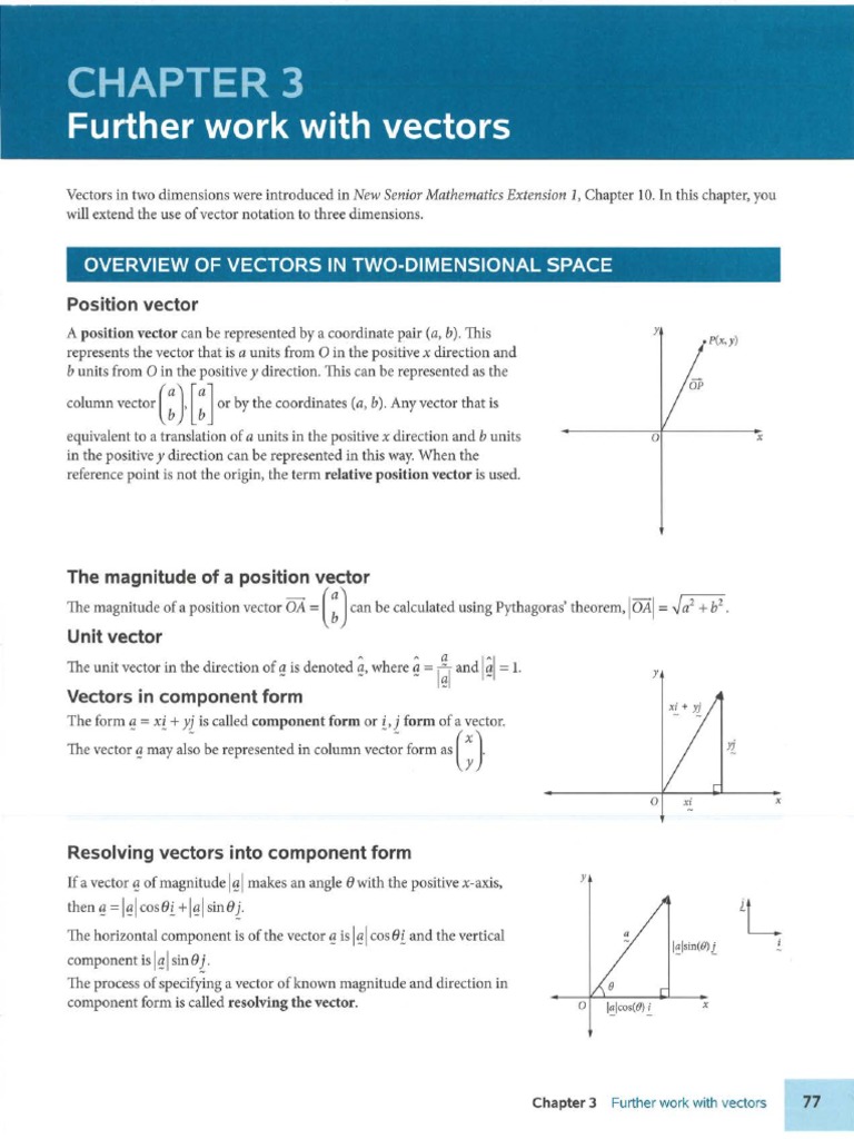 Vectors Mathematics Year 12 | PDF