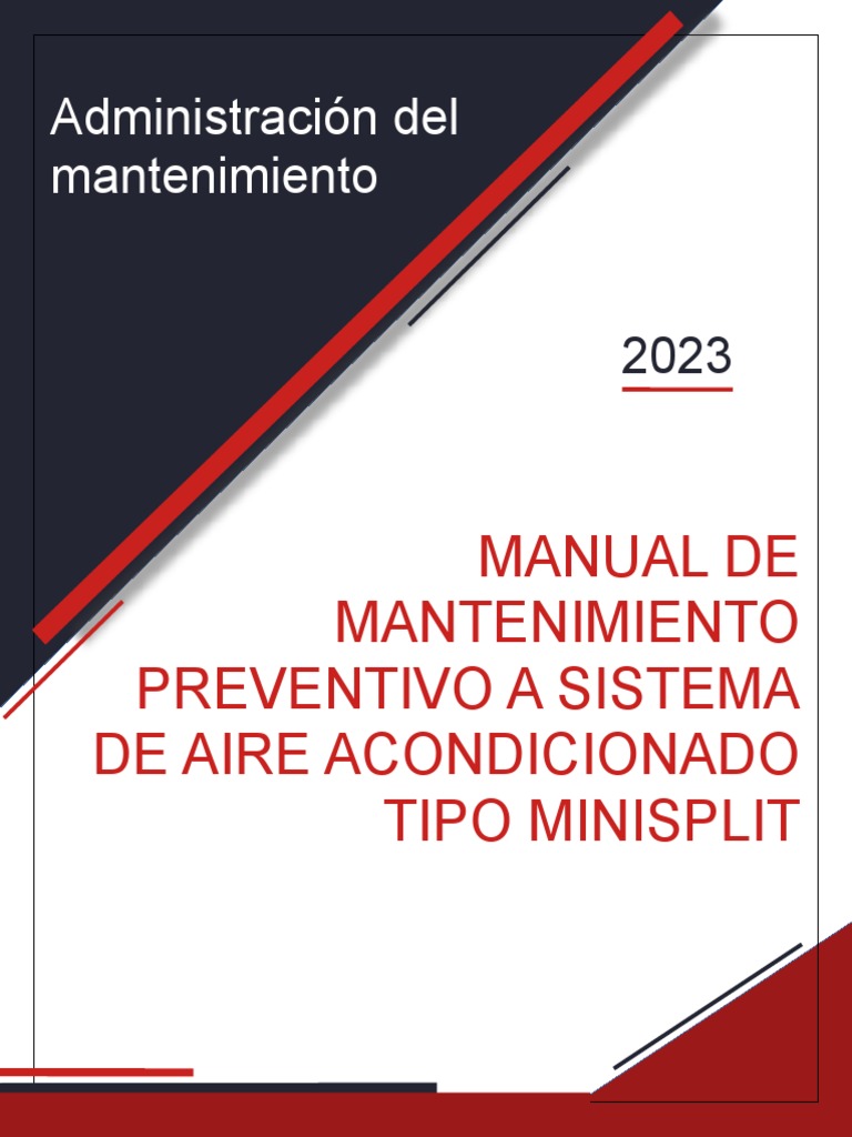 Manual de Mantenimiento Preventivo A Sistema de Aire Acondicionado Tipo Minisplit | PDF
