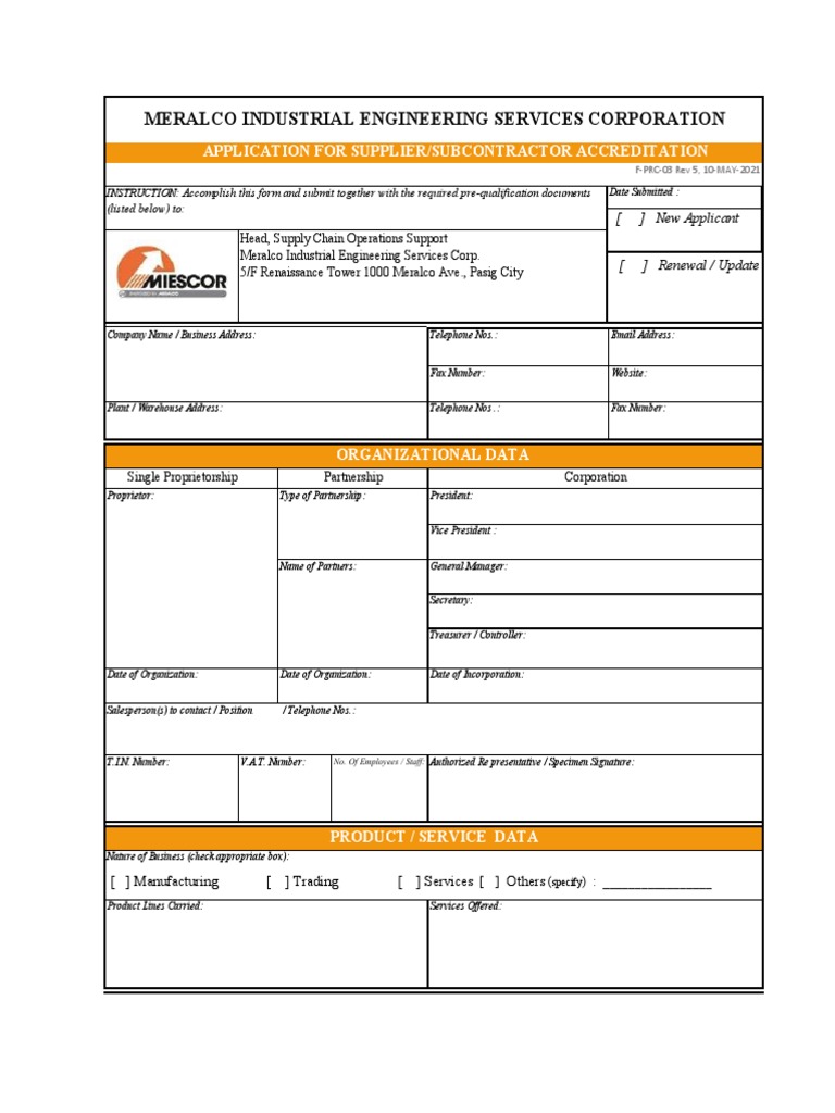 Meralco Industrial Engineering Services Corporation: Application For ...