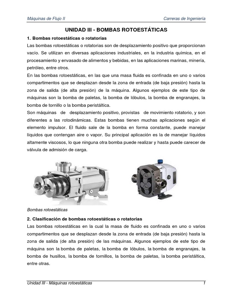 Bombas Rotoestáticas: Tipos y Aplicaciones | PDF | Hogar, jardinería y ...