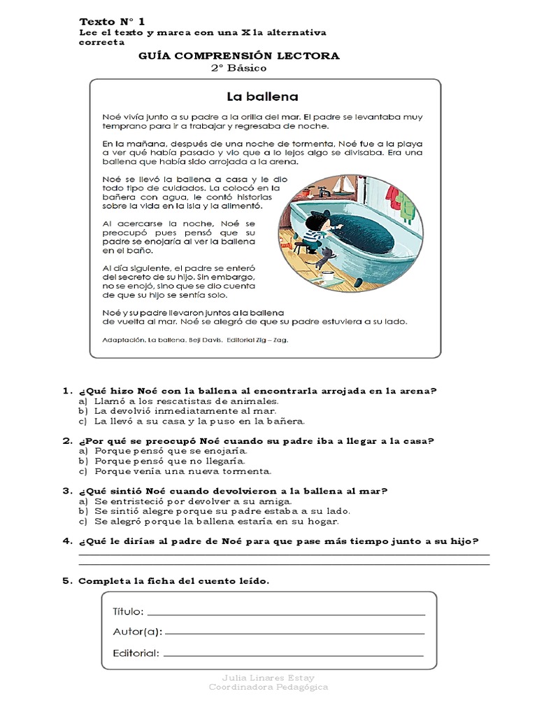Guía Comprensión Lectora 2° Básico (2) 22 Octubre | PDF