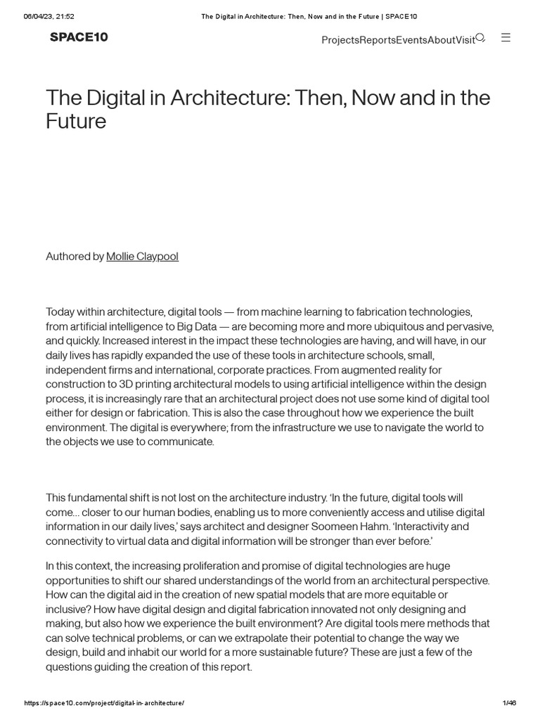 The Digital in Architecture - Then, Now and in The Future - SPACE10 ...