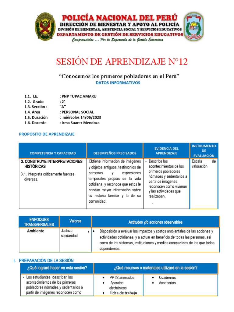 Sesión 12 Personal Social 2do Prim | PDF | Aprendizaje | Cognición