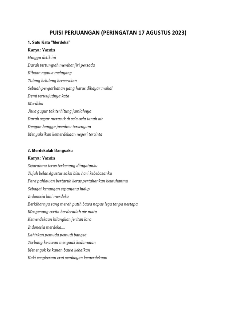 Puisi Perjuangan Pdf