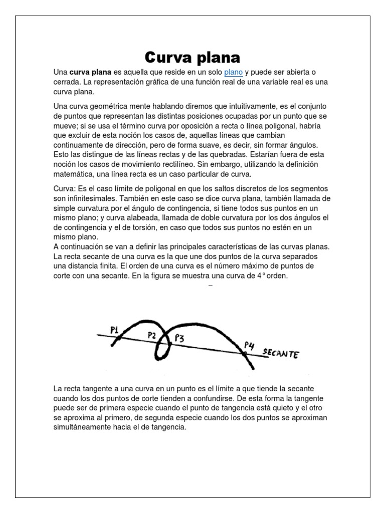 Definición de Curvas Planas | PDF | Curva | Tangente