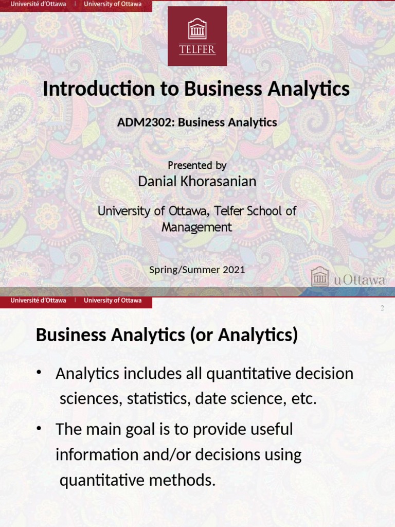 S1 - 2 - Introduction To Business Analytics - v2 | PDF S1 - 2 - Introduction To Business Analytics - v2 | PDF