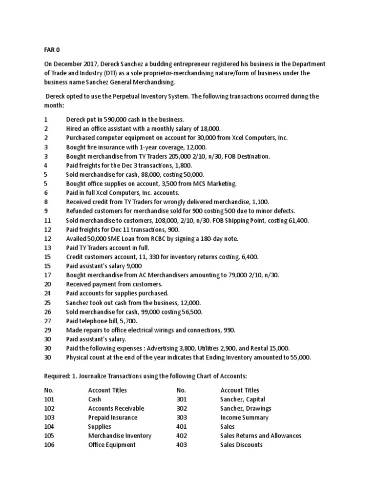 FAR 0 Exercises | PDF | Expense | Balance Sheet