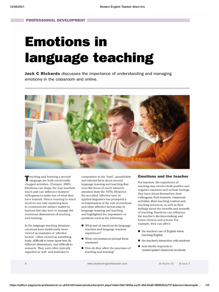 Emotions in Language Teaching | PDF