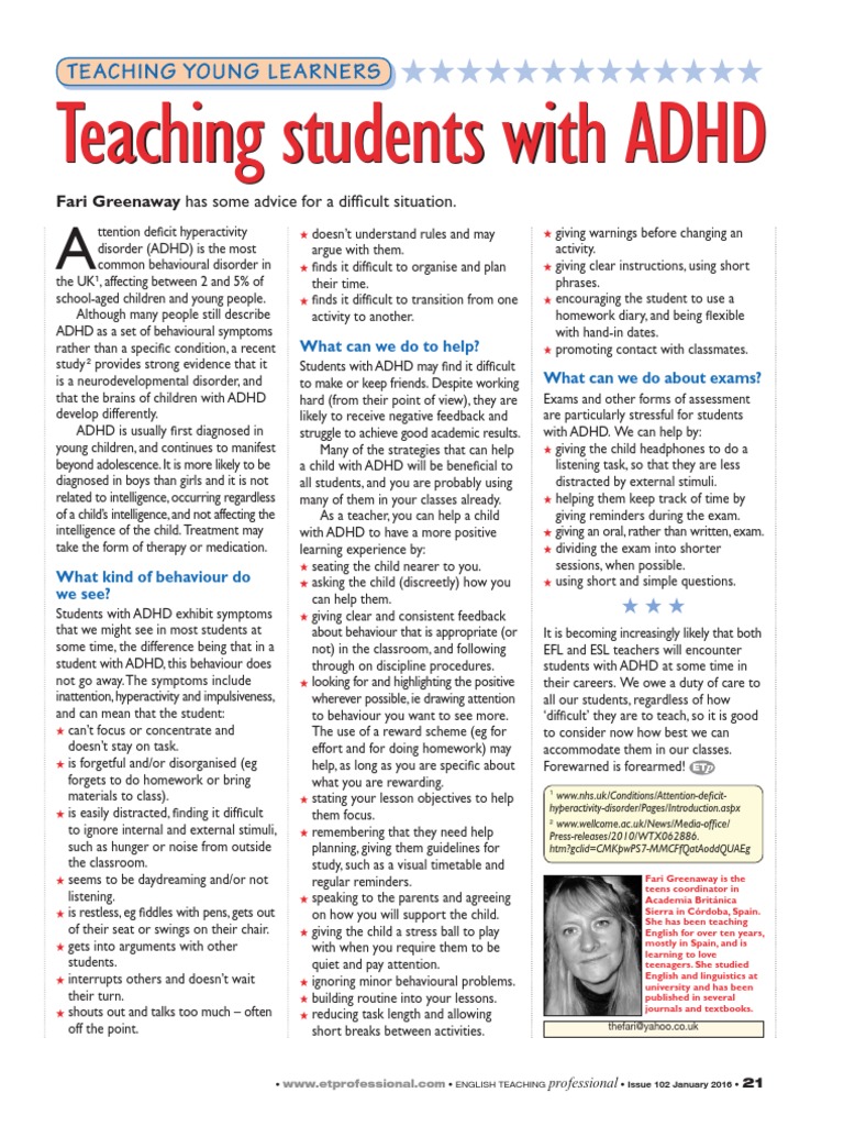 Teaching Students With ADHD | PDF | Attention Deficit Hyperactivity ...
