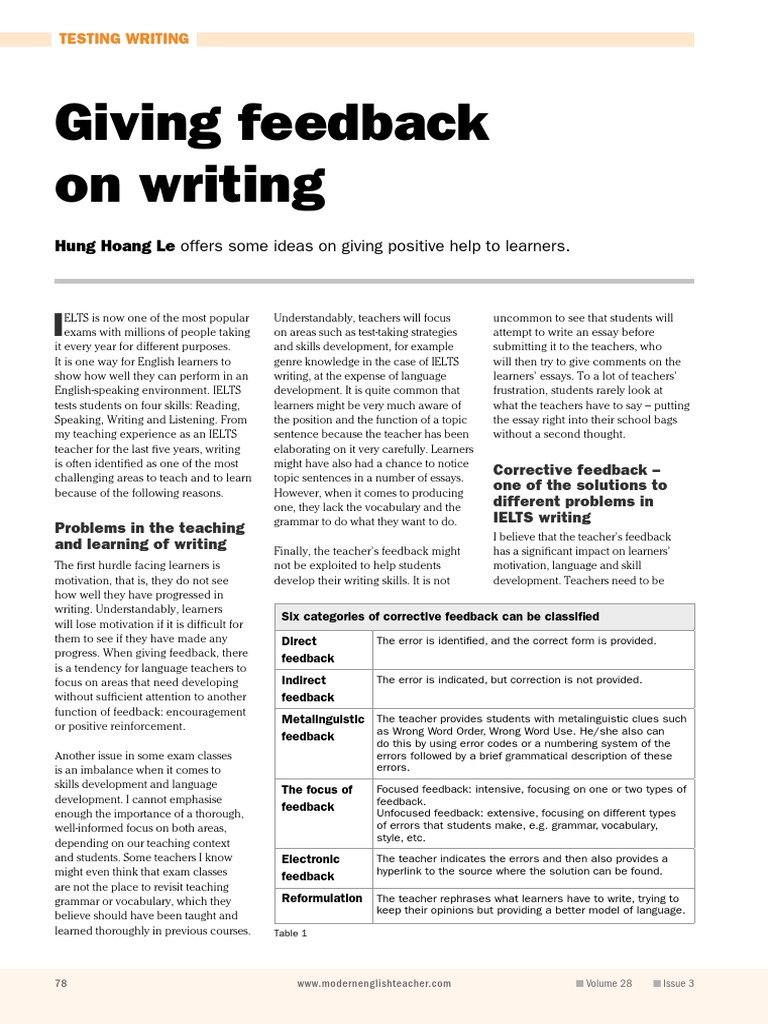 Corrective Feedback | PDF | Learning | Teachers