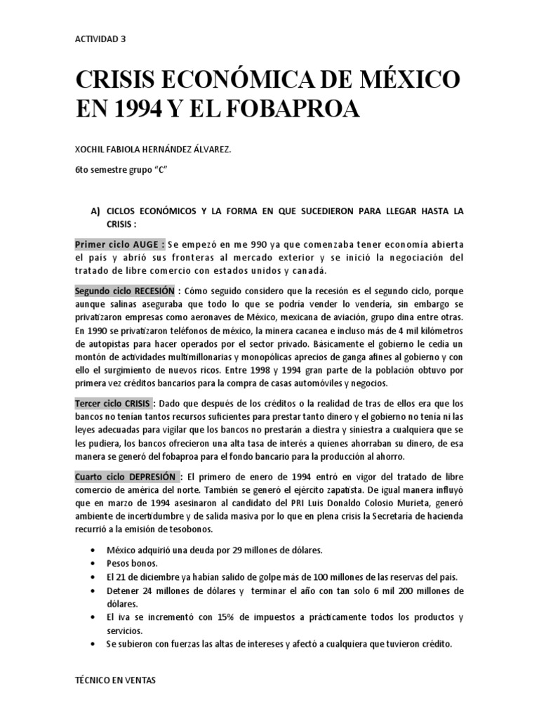 Crisis Económica de México en 1994 | PDF | México | Bancos