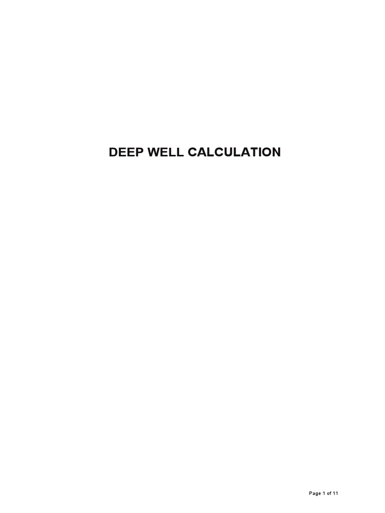Deep Well Calculation Rev5 | PDF | Technology & Engineering