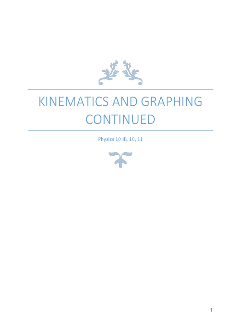 Kinematics and Graphs | PDF