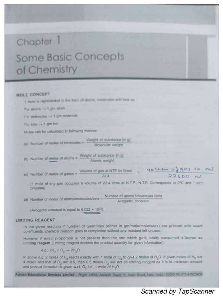 Chemistry Ch1 notes | PDF