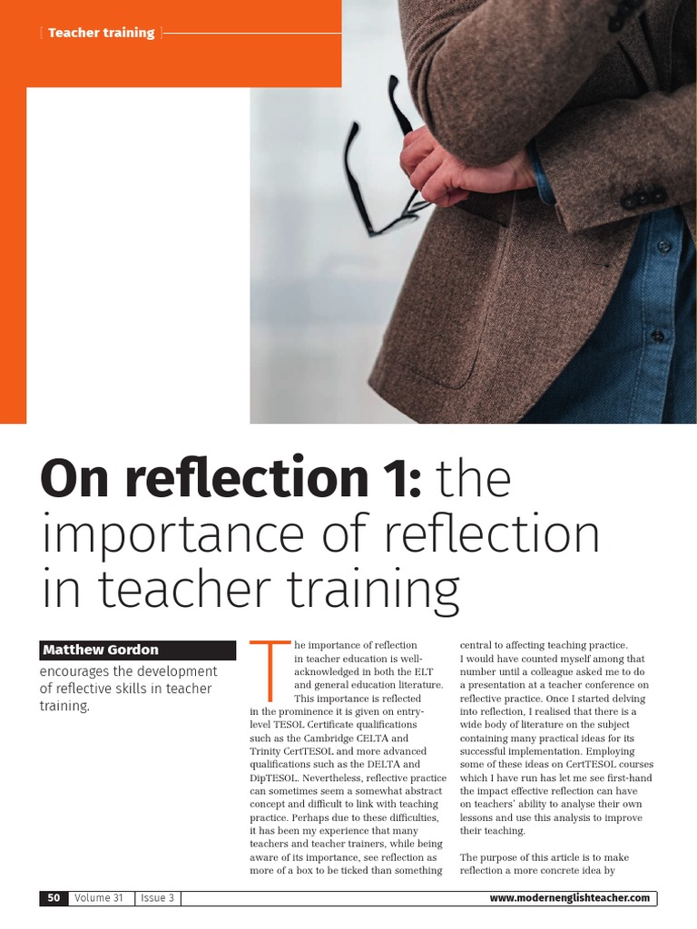 The Importance of Reflection in Teacher Training | Download Free PDF ...