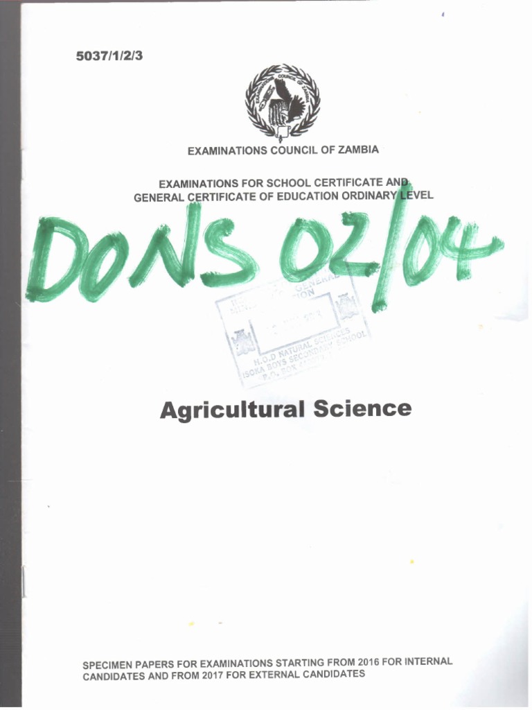 Past Papers Agric | PDF | Curriculum | Vocational Education