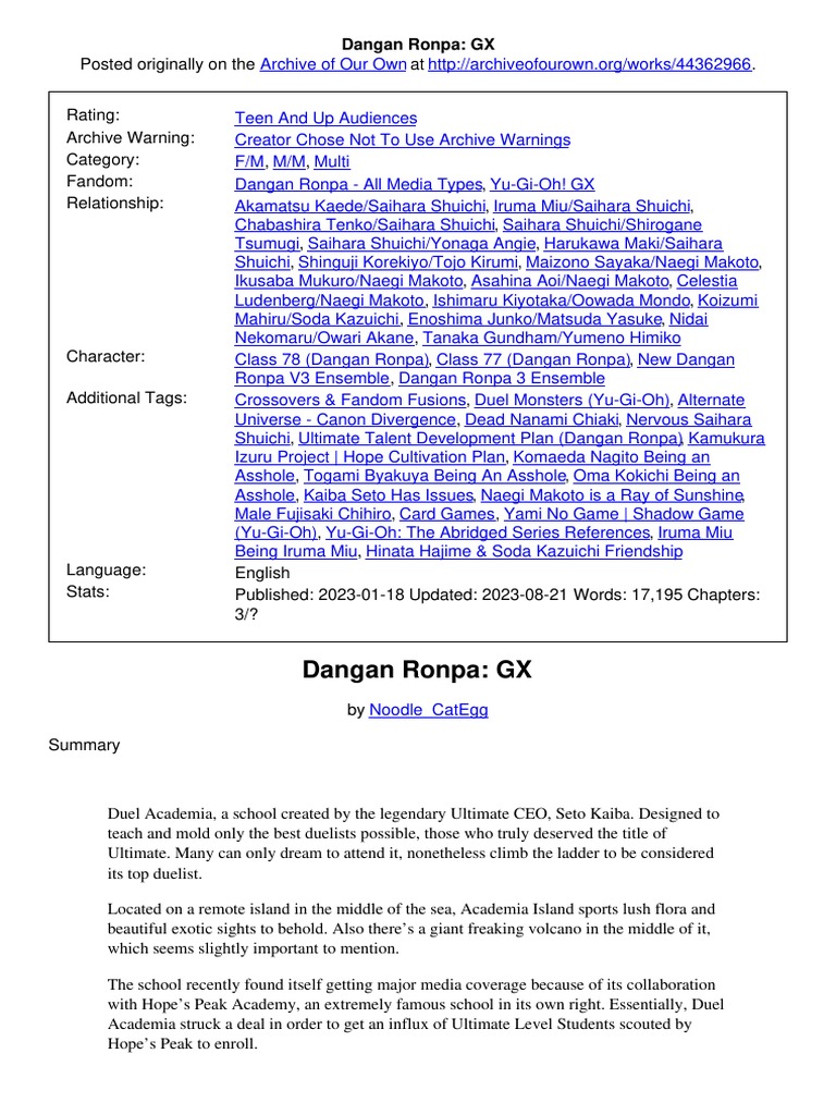 Dangan Ronpa GX | PDF