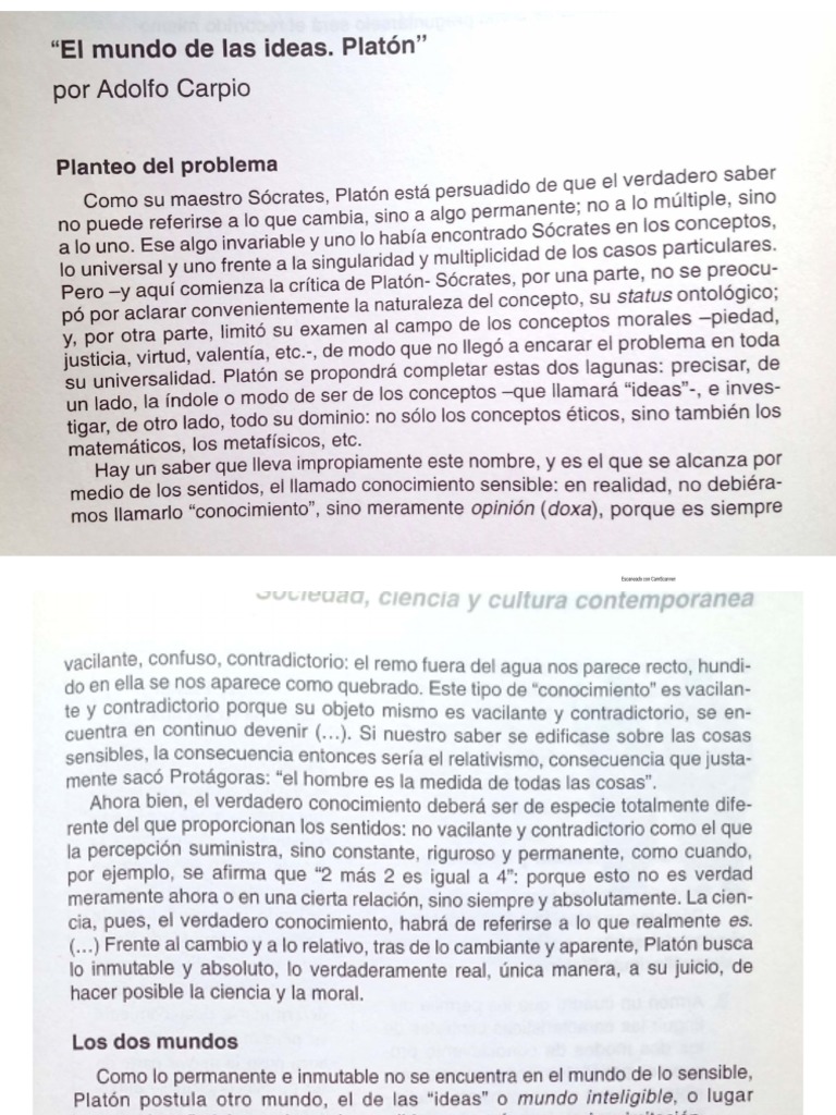 El mundo de las ideas-Platón | PDF