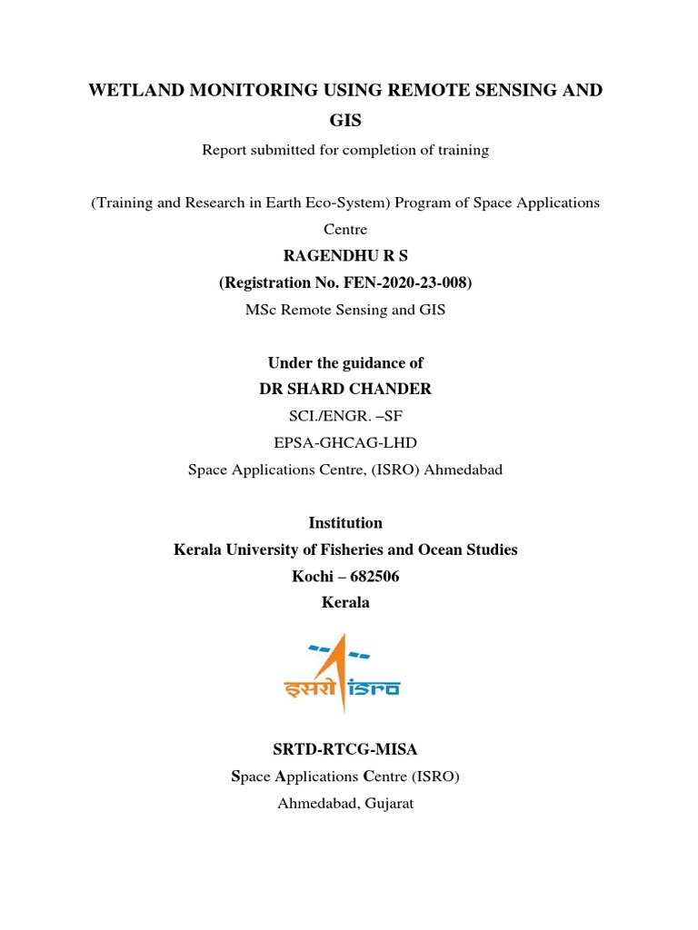 Wetland Monitoring Using Remote Sensing And Gis 13092022 Pdf Wetland Infrared