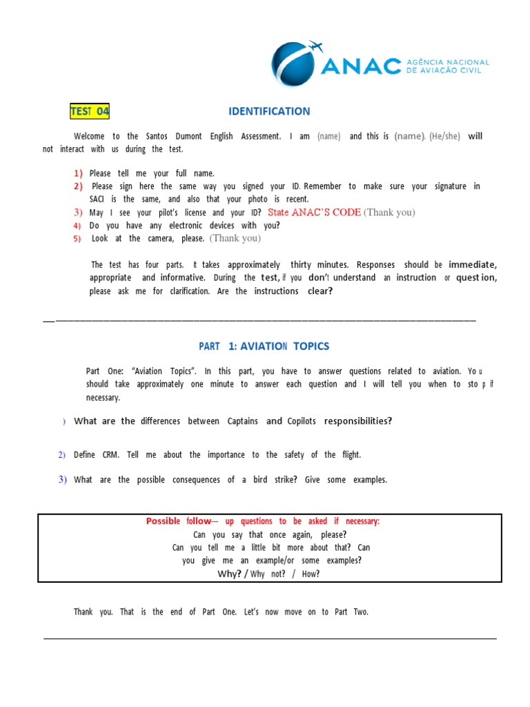 Aviation English Assessment Guide | PDF | Business | Computers