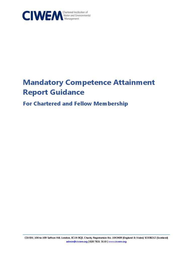 CIWEM Mandatory Competencies Guidance | PDF | Sustainability | Quality ...