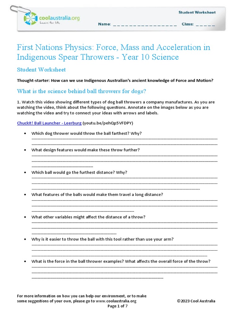First Nations Physics Force Mass and Acceleration in Indigenous Spear ...