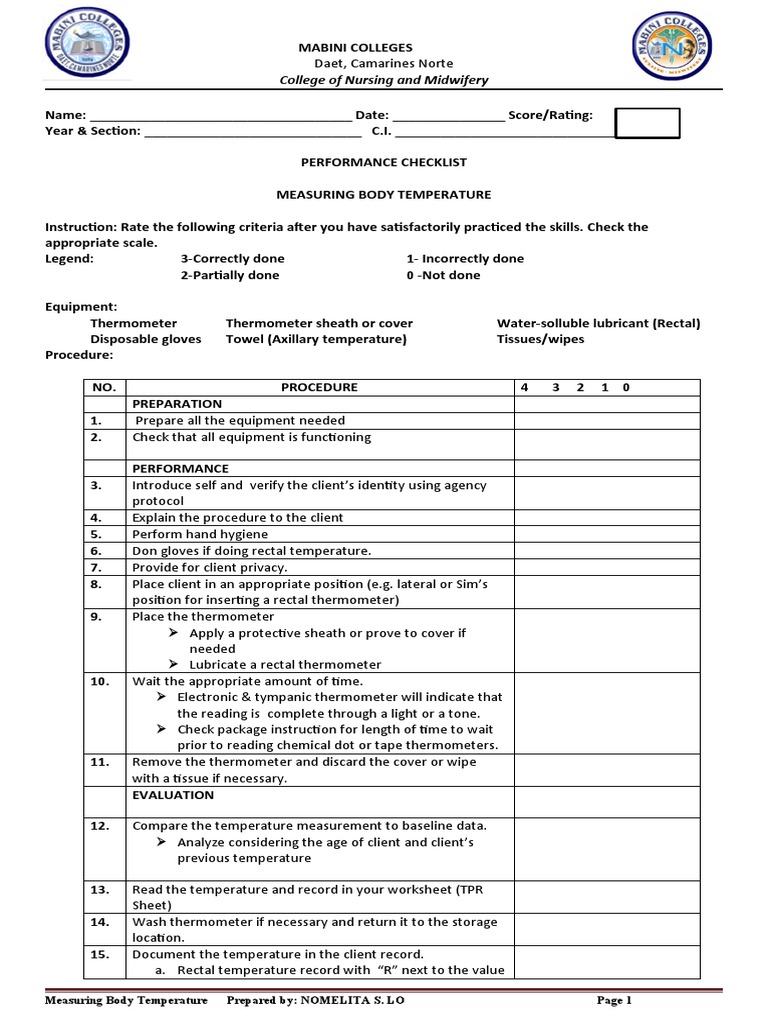 TEMP-Checklist | PDF