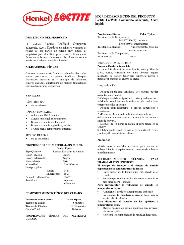 Loctite # 37531-LocWeld-ESP | PDF