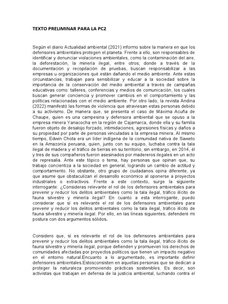 Texto Preliminar para La Pc2 | PDF