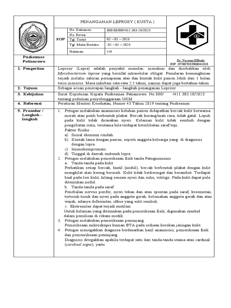 Sop Kusta 2023 | PDF