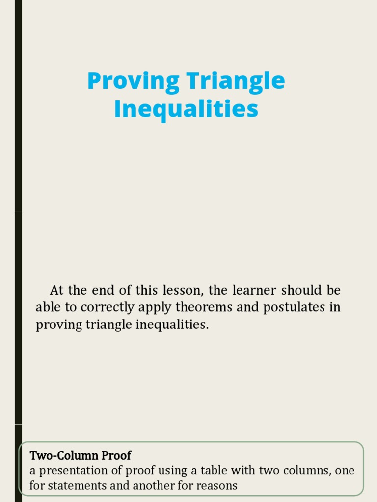 Proving Triangle Inequalities | PDF