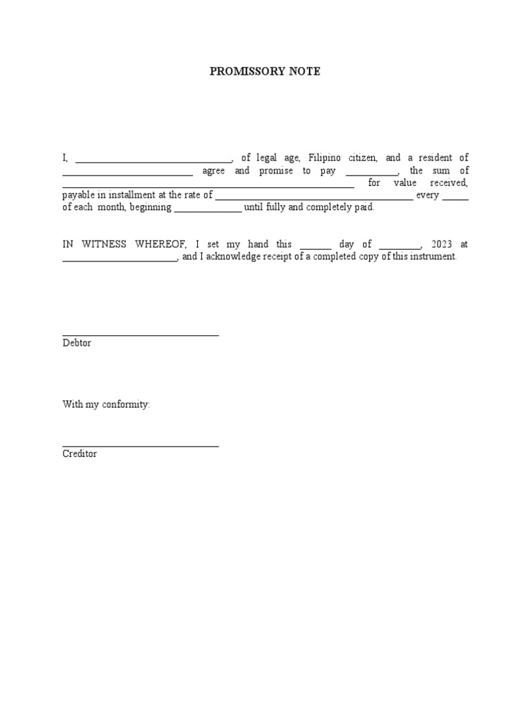 Promissory Note | PDF
