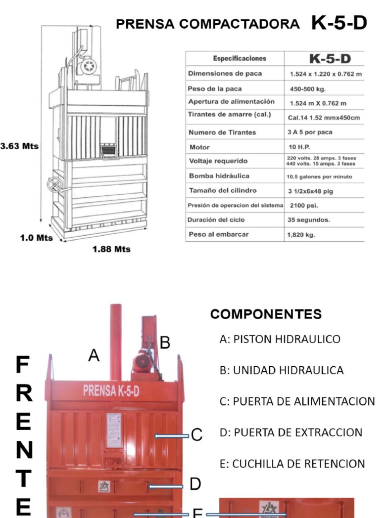 PRENSA COMPACTADORA K-5-D - PDF Free Download - Compressed | PDF