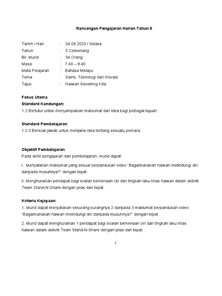 RPH 5C 4 Sept 2023 | PDF