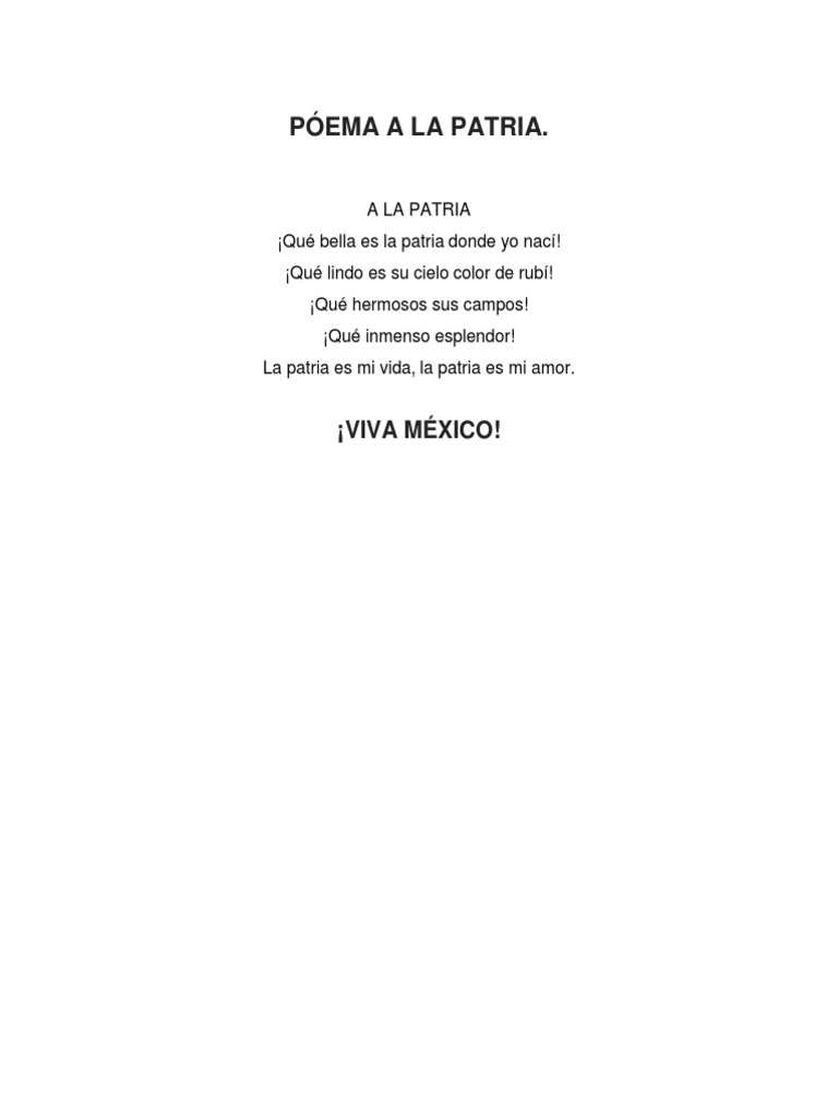 Poema A La Patria | PDF
