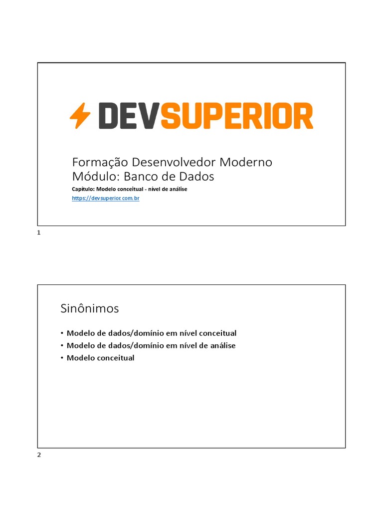 Devsuperior - Modelo Conceitual (Slides) | PDF
