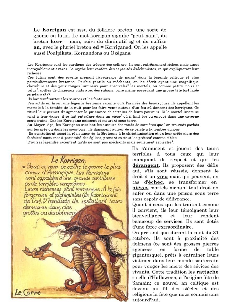Mythologie des Korrigans en Bretagne | PDF | Créatures légendaires | Fées
