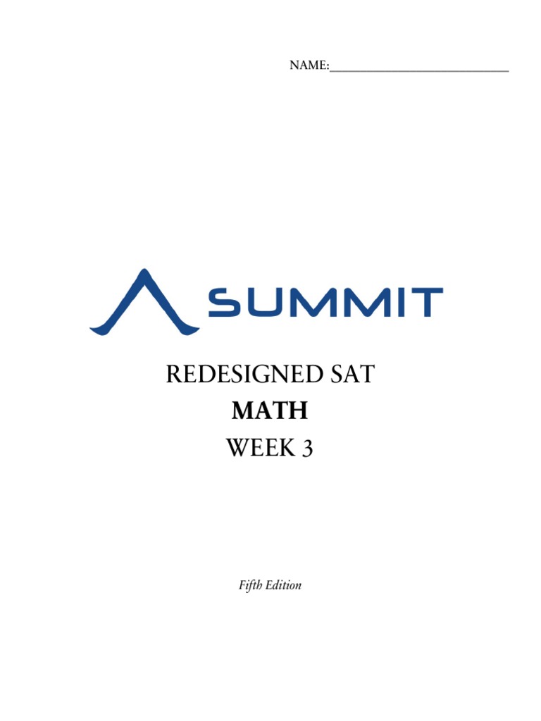 SATmathwk03 (5e) | Download Free PDF | Equations | Mathematics