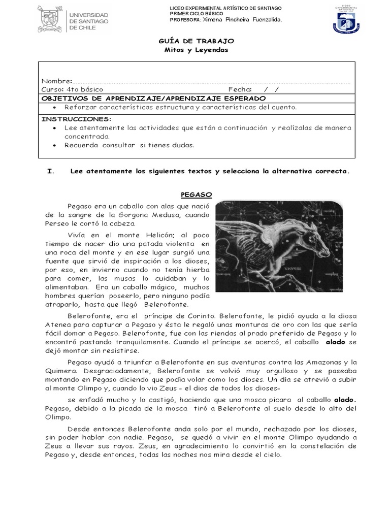 Guía Mitos Leyendas Comprensión | PDF | Poesía | Libros para adolescentes