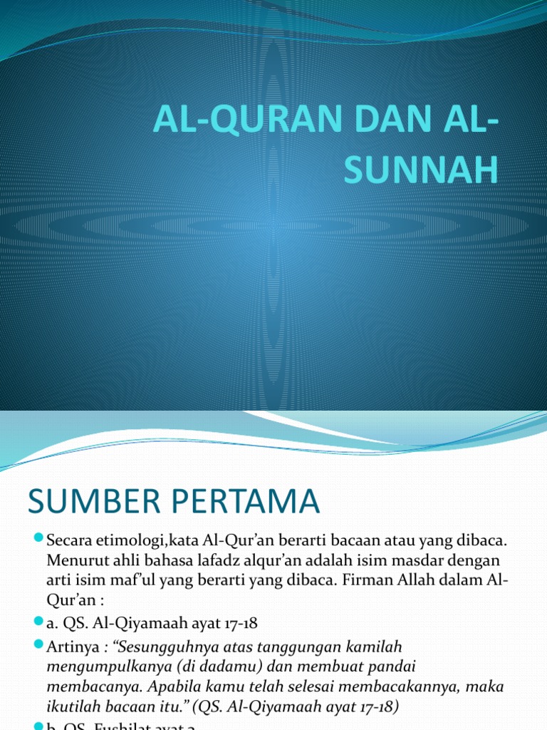 Al-Quran Dan Al-Sunnah | PDF