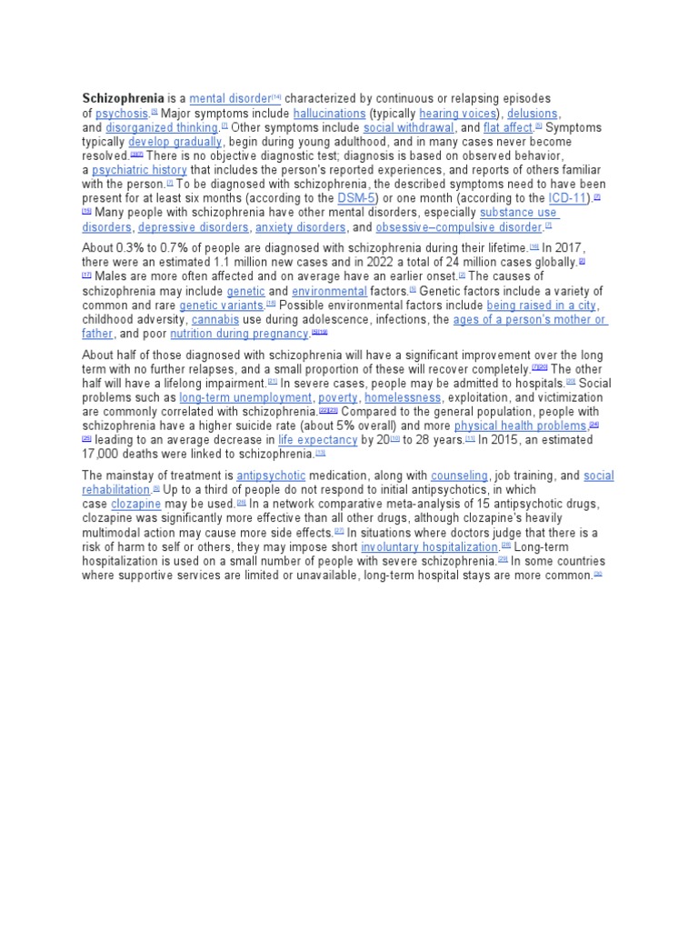 Schizophrenia | PDF | Schizophrenia | Mental Disorder