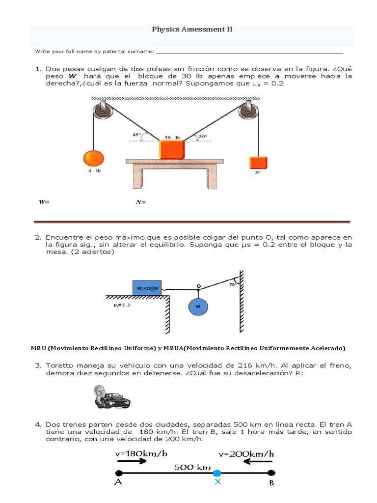 Physics Assessment II Solo para Estudiantes | PDF | Métodos y ...