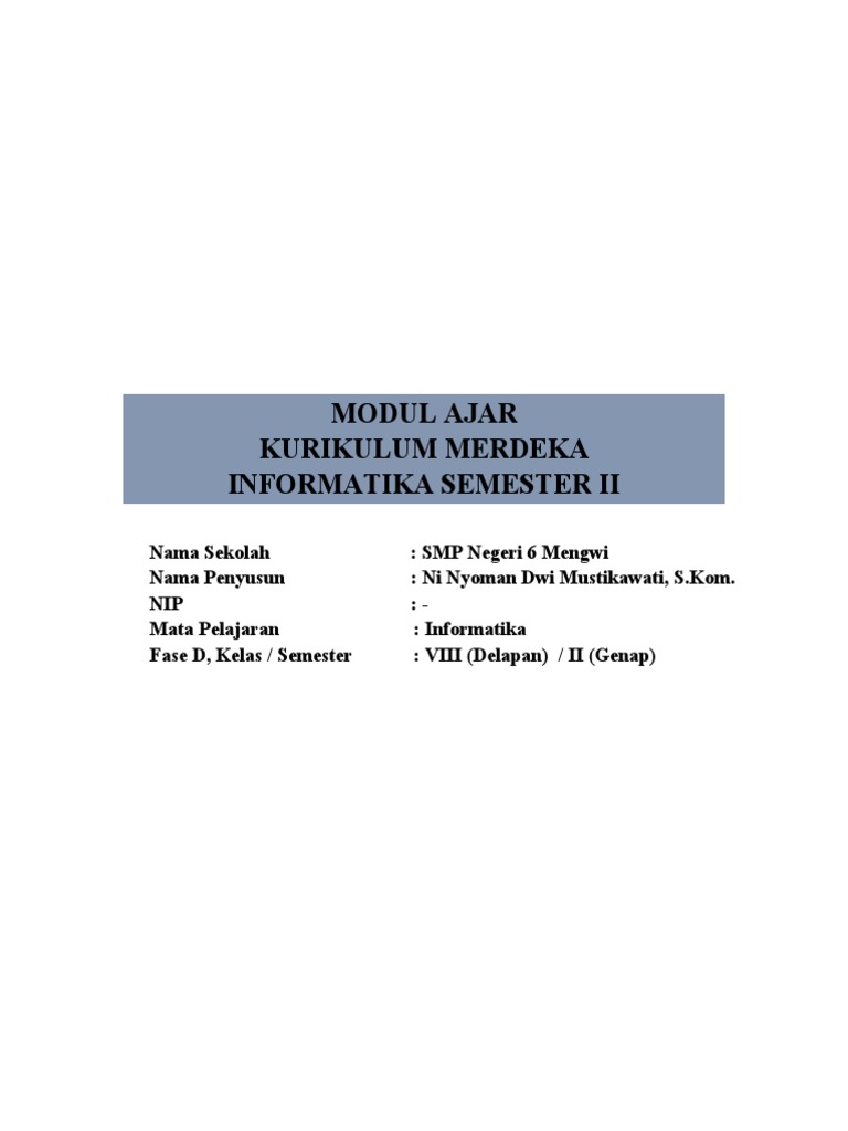 Cover Modul Ajar | PDF