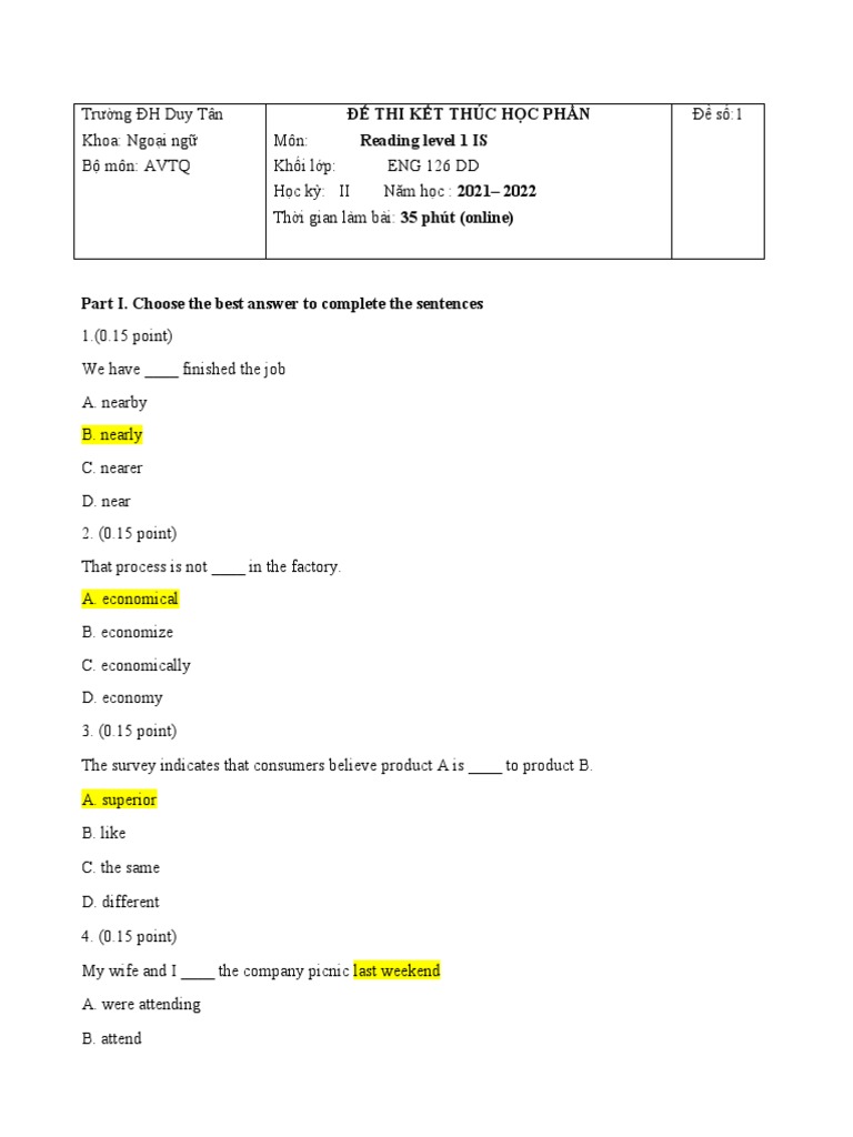 Final - Exam - Eng126c-Hay - Key | PDF