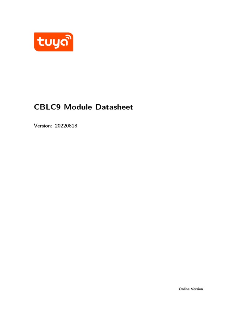 CBLC9 Module Datasheet - Tuya IoT Development Platform - Tuya IoT Development Platform-1 | PDF ...